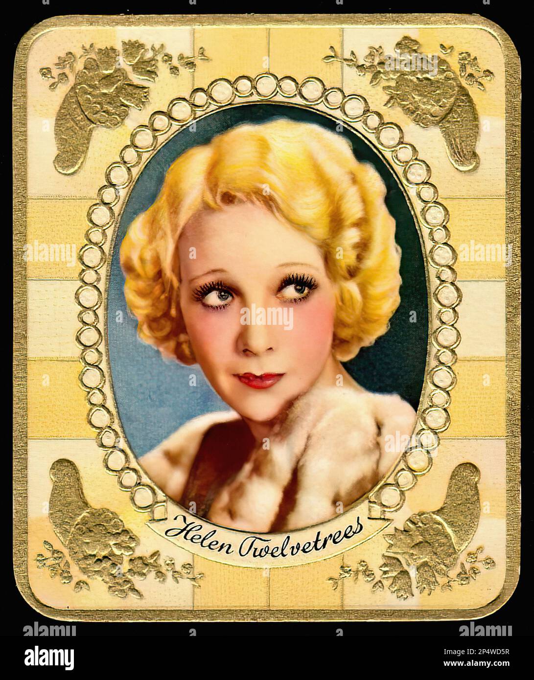 Portrait of Helen Twelvetrees - Vintage German Cigarette Card 01 Stock ...