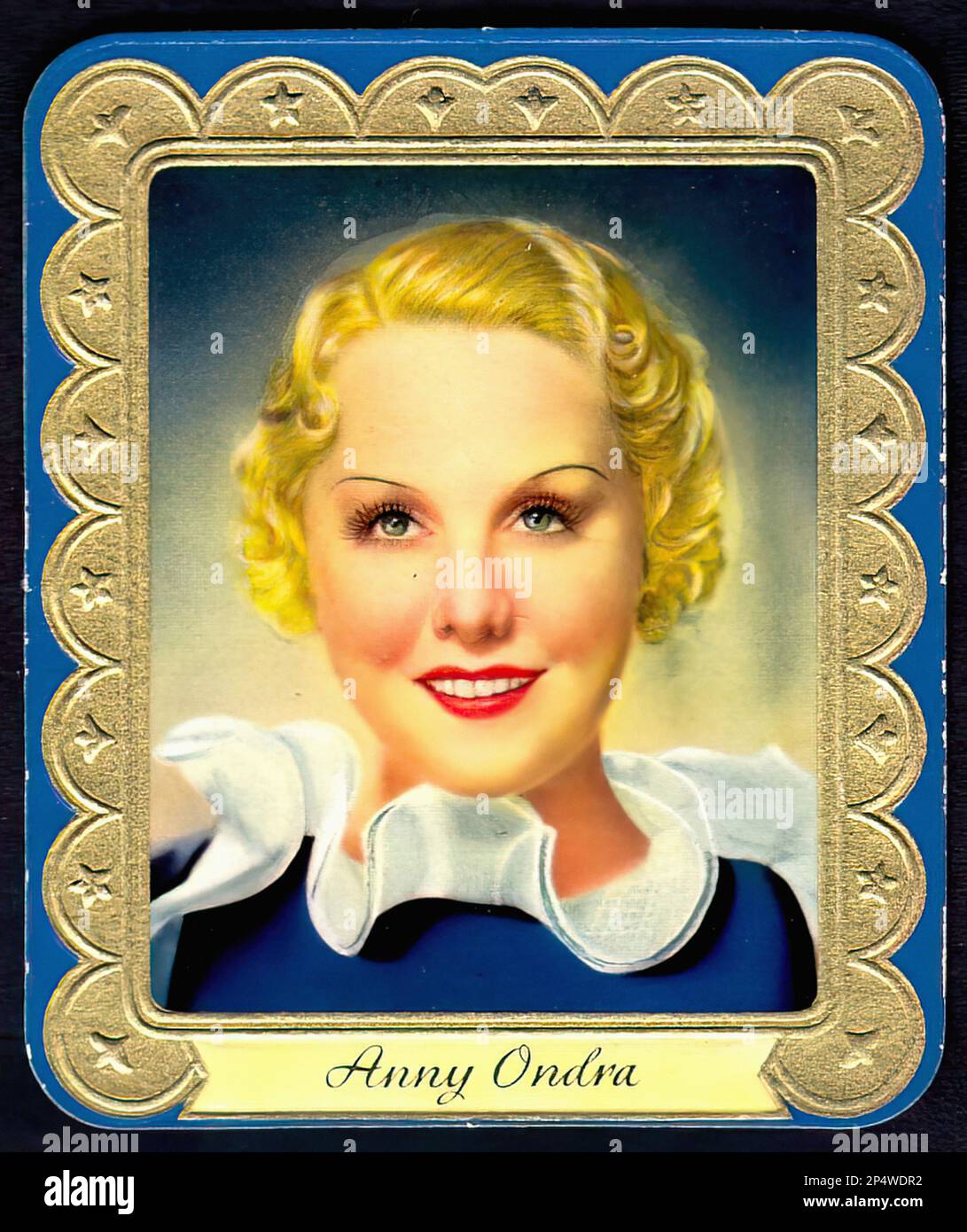 Portrait of Anny Ondra - Vintage German Cigarette Card 01 Stock Photo ...