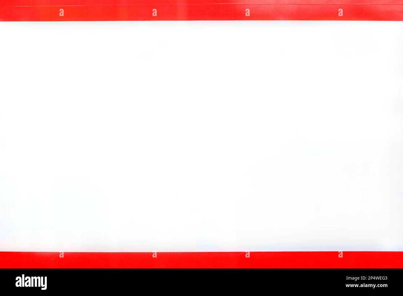 Red frame up and bottom on white background Stock Photo - Alamy