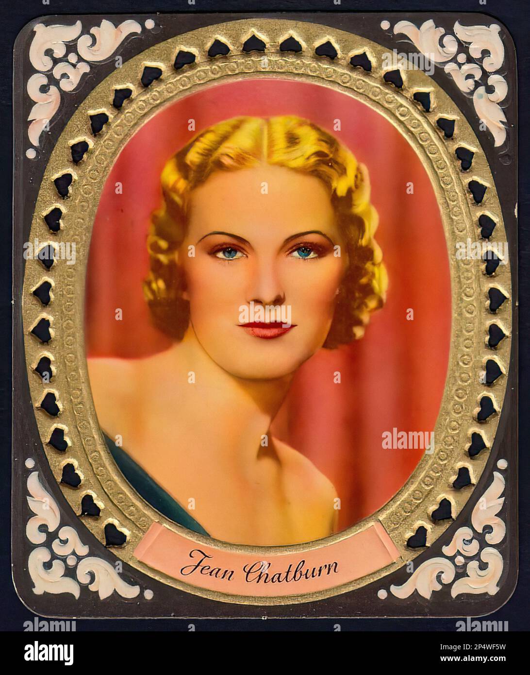 Portrait of Jean Chatburn - Vintage German Cigarette Card Stock Photo ...