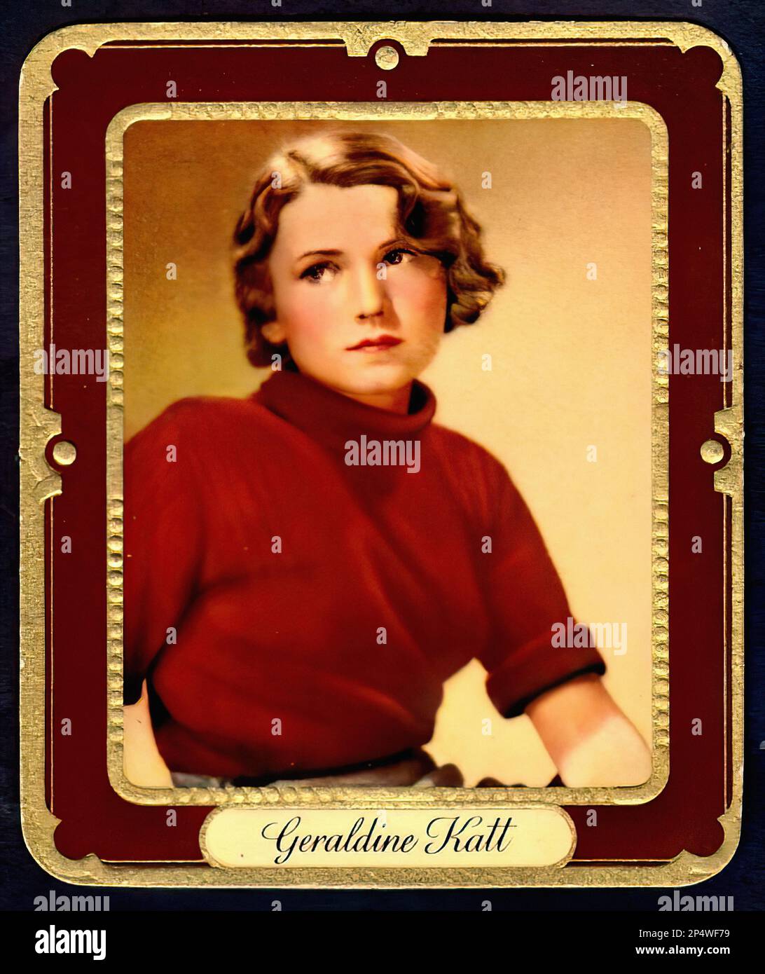 Portrait of Geraldine Katt - Vintage German Cigarette Card 01 Stock ...