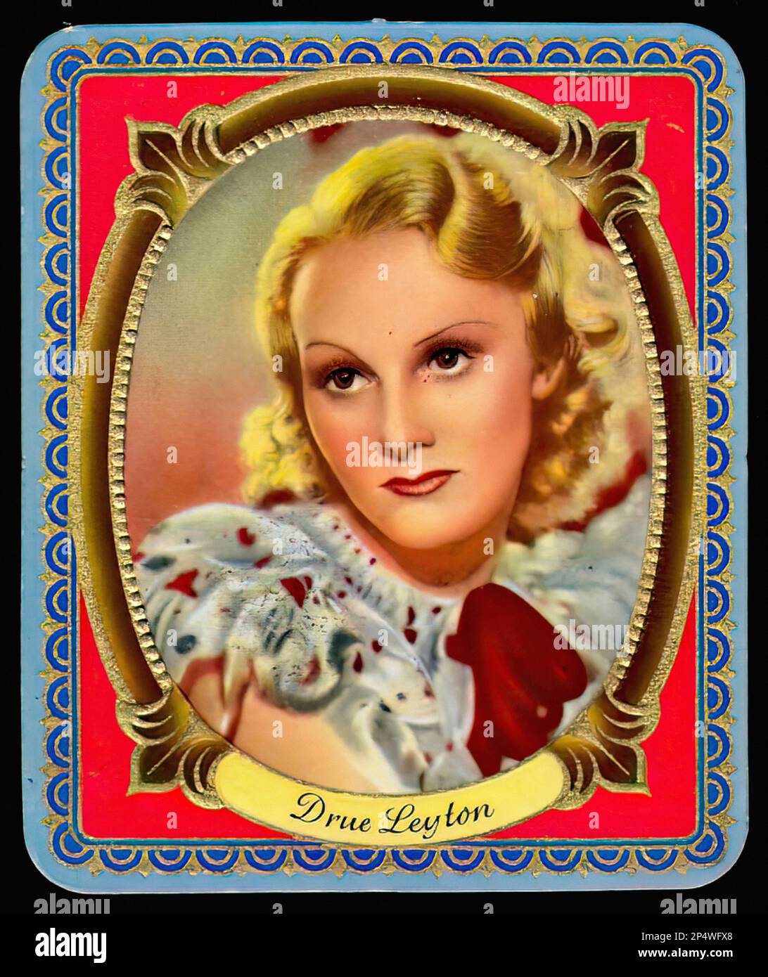 Portrait of Drue Leyton - Vintage German Cigarette Card Stock Photo - Alamy