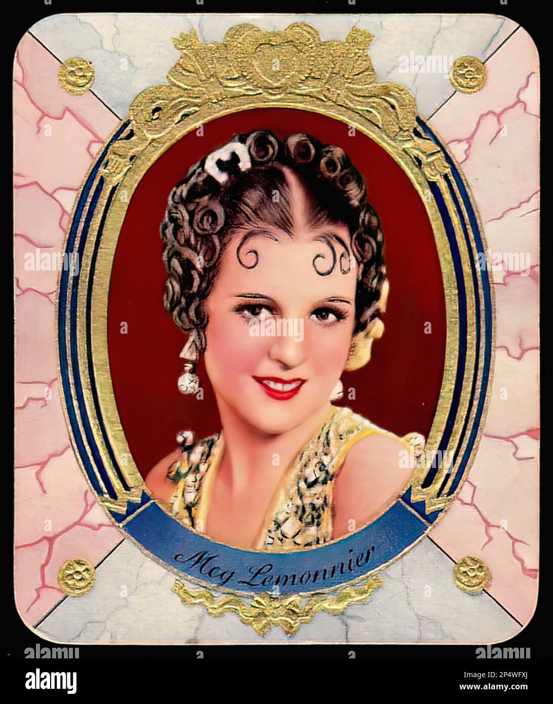Portrait of Meg Lemonnier - Vintage German Cigarette Card Stock Photo ...