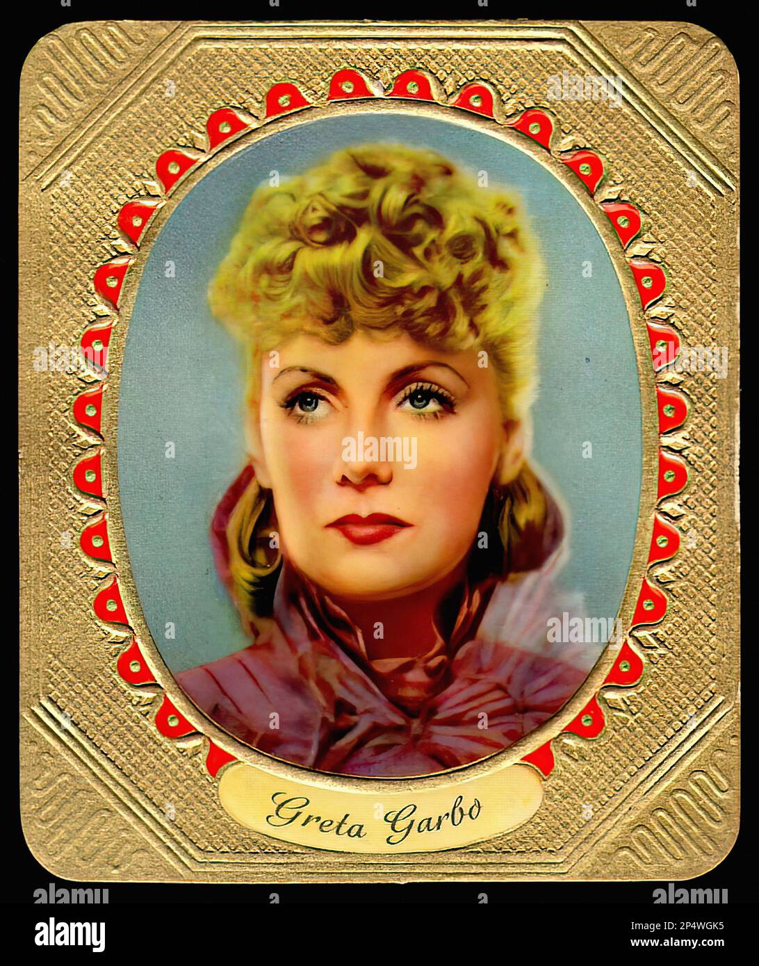 Portrait of Greta Garbo - Vintage German Cigarette Card 01 Stock Photo ...