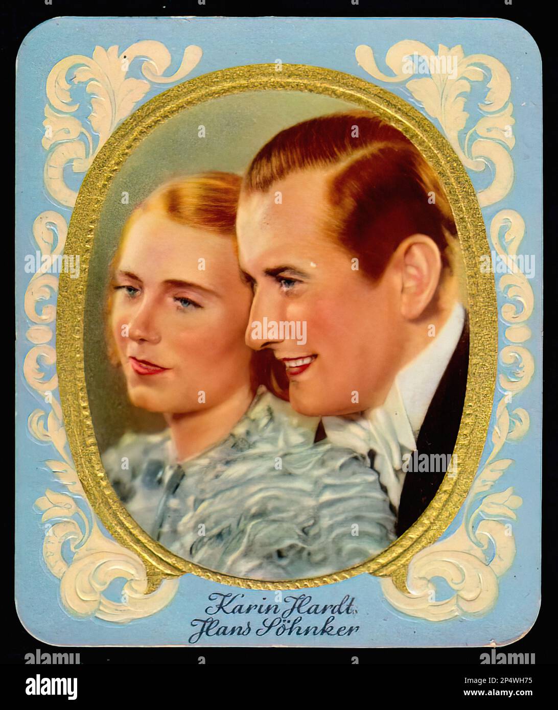 Portrait of Karin Hardt - Vintage German Cigarette Card Stock Photo - Alamy