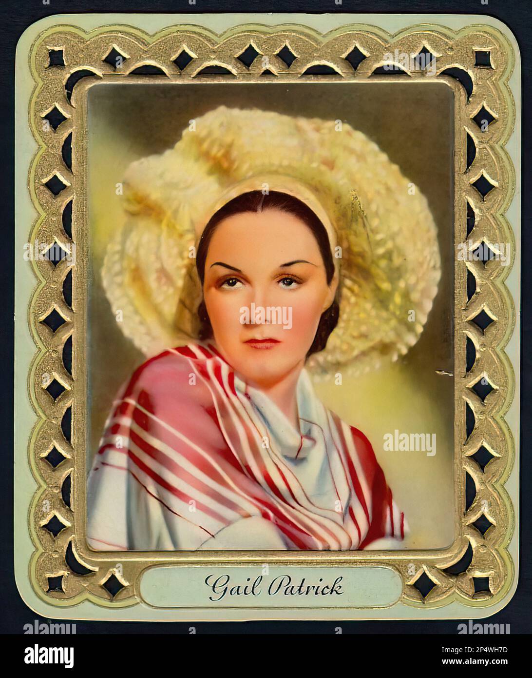 Portrait of Gail Patrick - Vintage German Cigarette Card 05 Stock Photo ...