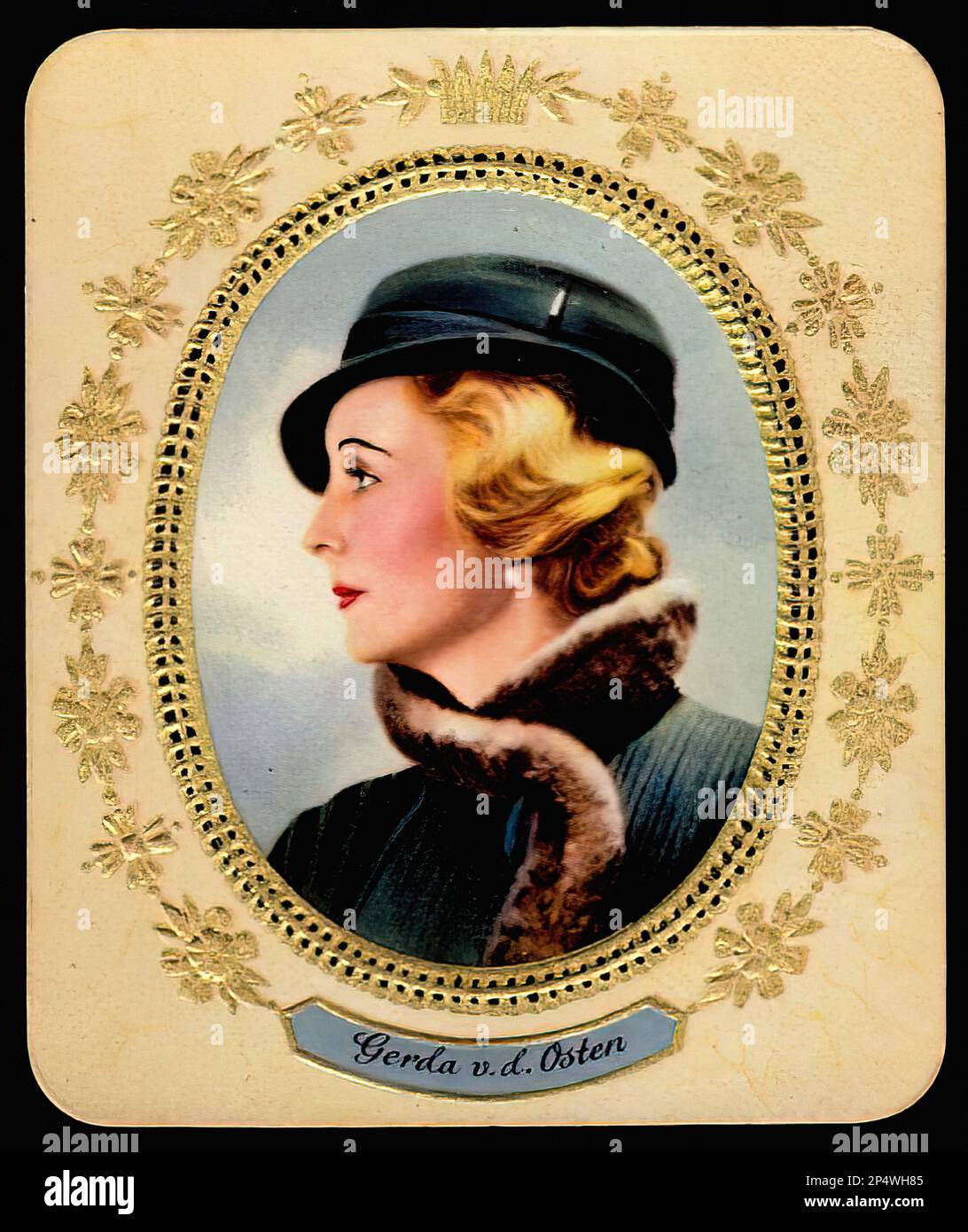 Portrait of Gerda van der Osten - Vintage German Cigarette Card Stock ...