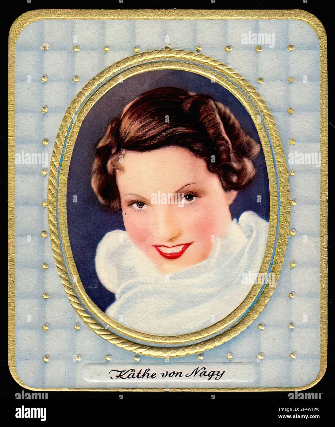 Portrait of Kathe von Nagy - Vintage German Cigarette Card 03 Stock ...