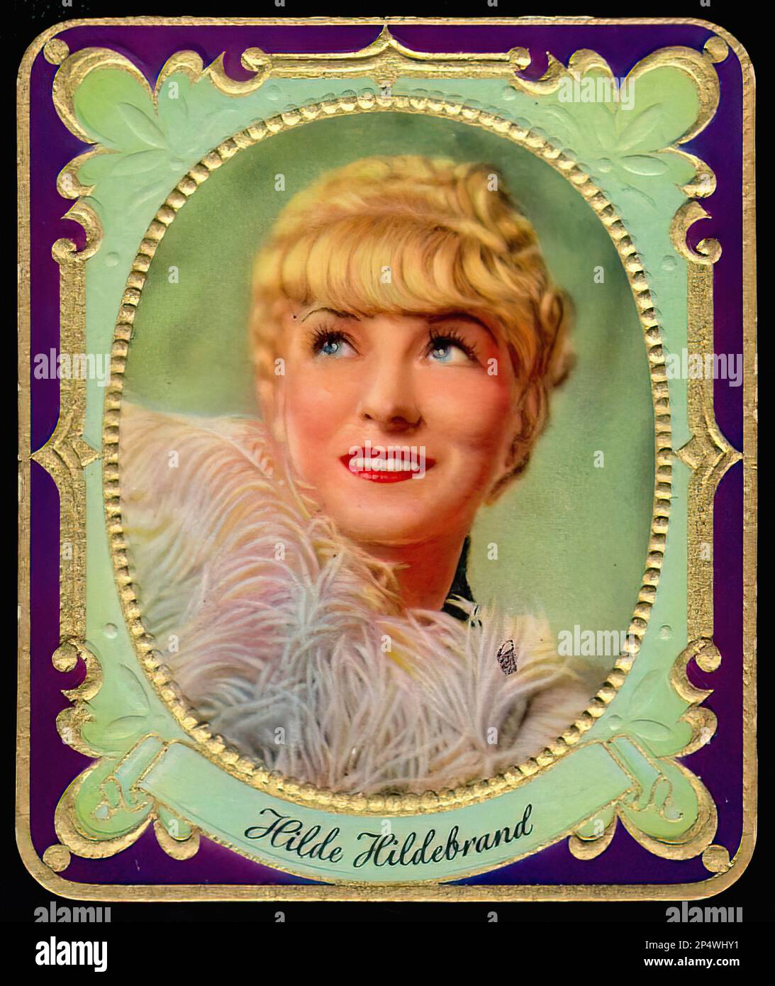 Portrait of Hilde Hildebrand - Vintage German Cigarette Card Stock ...