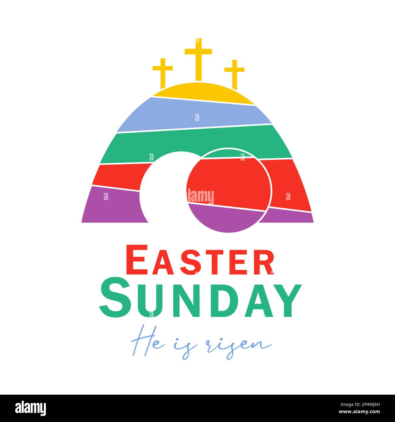 Easter Sunday, card for youth service. Christ our Passover, colored ...