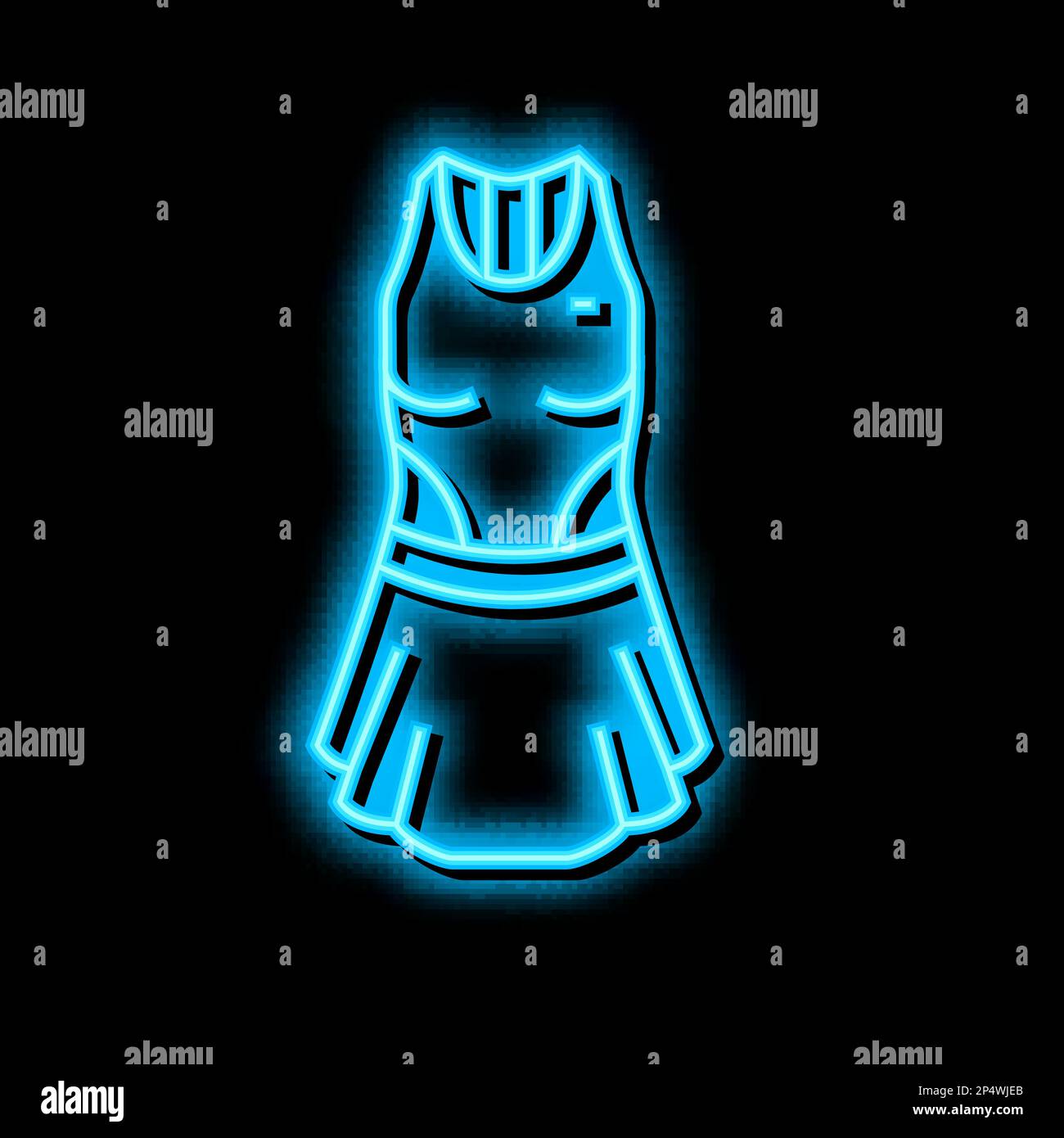 women tennis apparel neon glow icon illustration Stock Vector Image ...