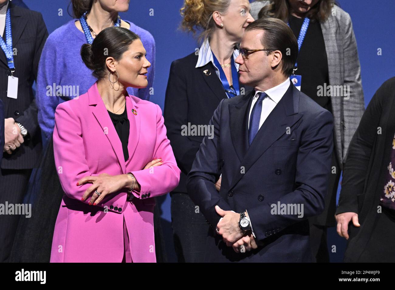 Crown Princess Victoria and Prince Daniel attend a high-level meeting ...
