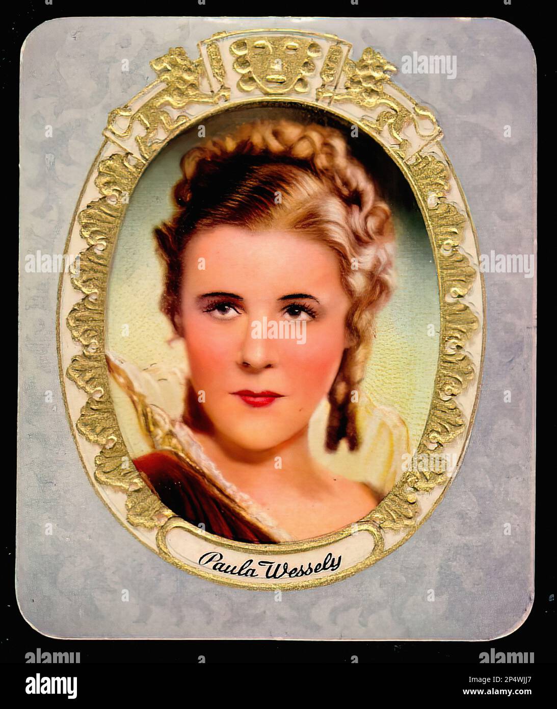 Portrait of actress Paula Wessely - Vintage German Cigarette Card Stock ...