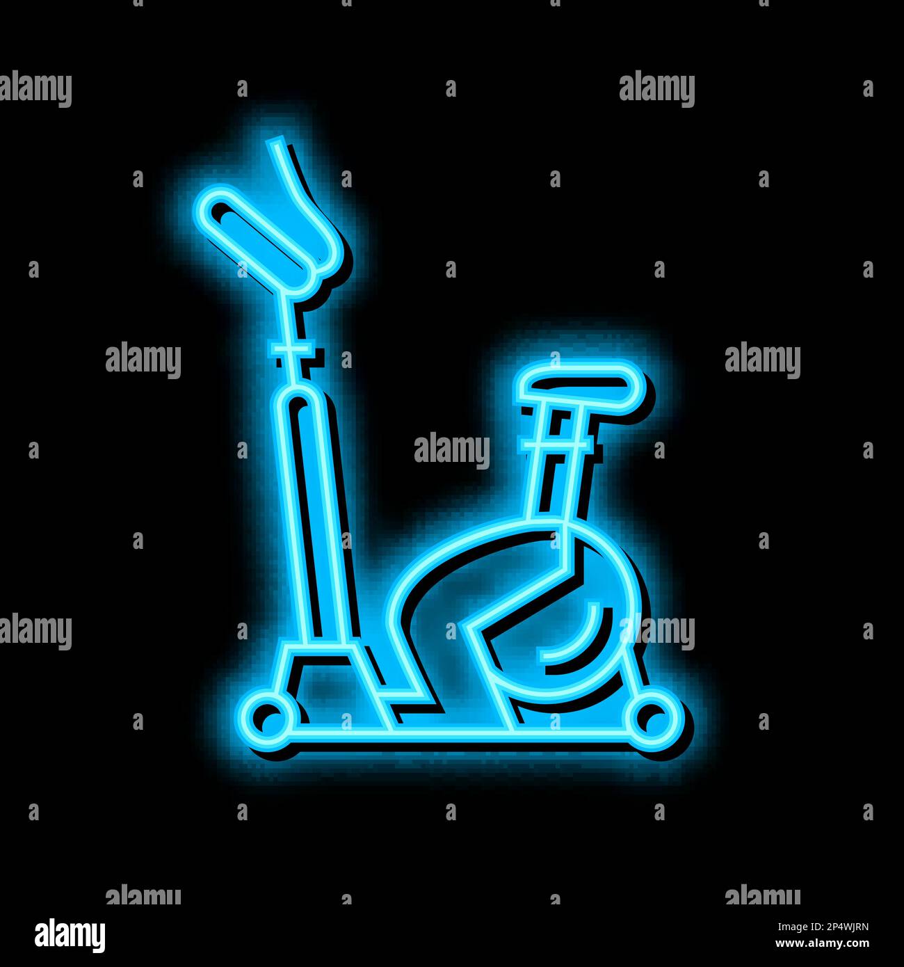 exercise bike neon glow icon illustration Stock Vector Image & Art - Alamy