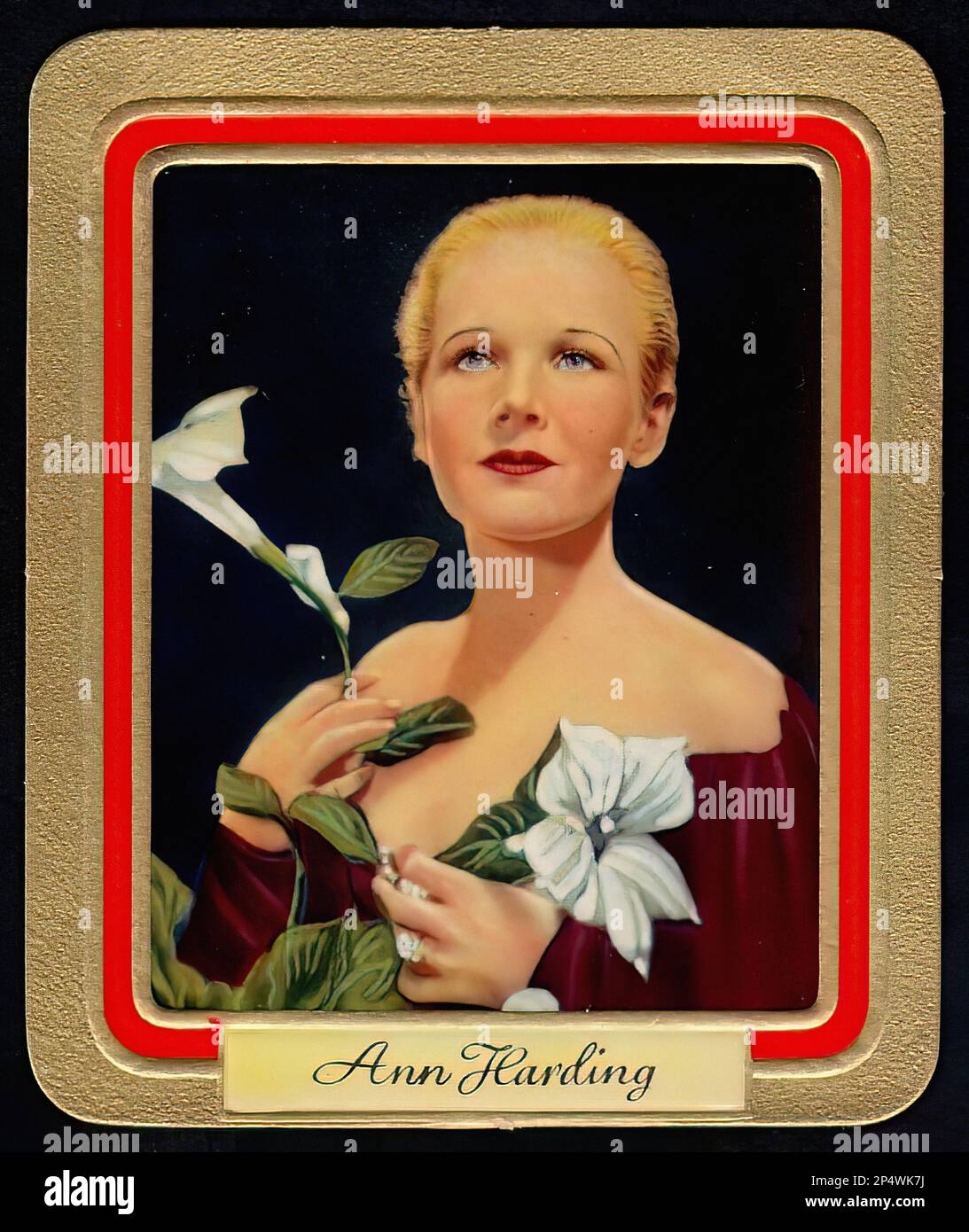 Portrait of Ann Harding - Vintage German Cigarette Card Stock Photo - Alamy