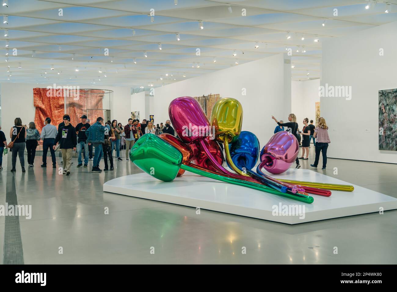 LOS ANGELES, CA - sep 2022: inside The Broad Museum in Downtown of Los ...