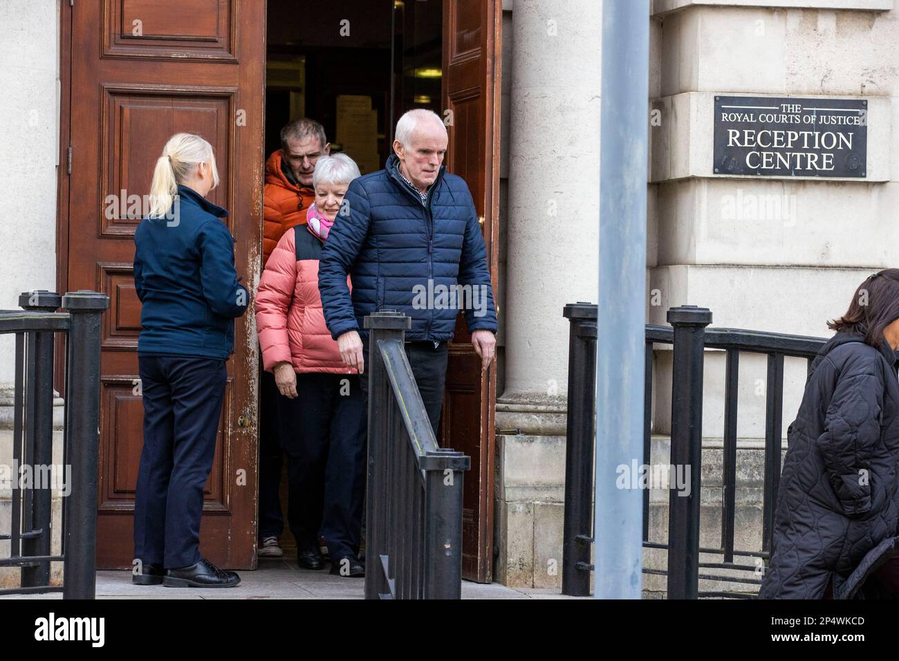 Natalie McNally's father Noel (centre) with friends, family members and ...