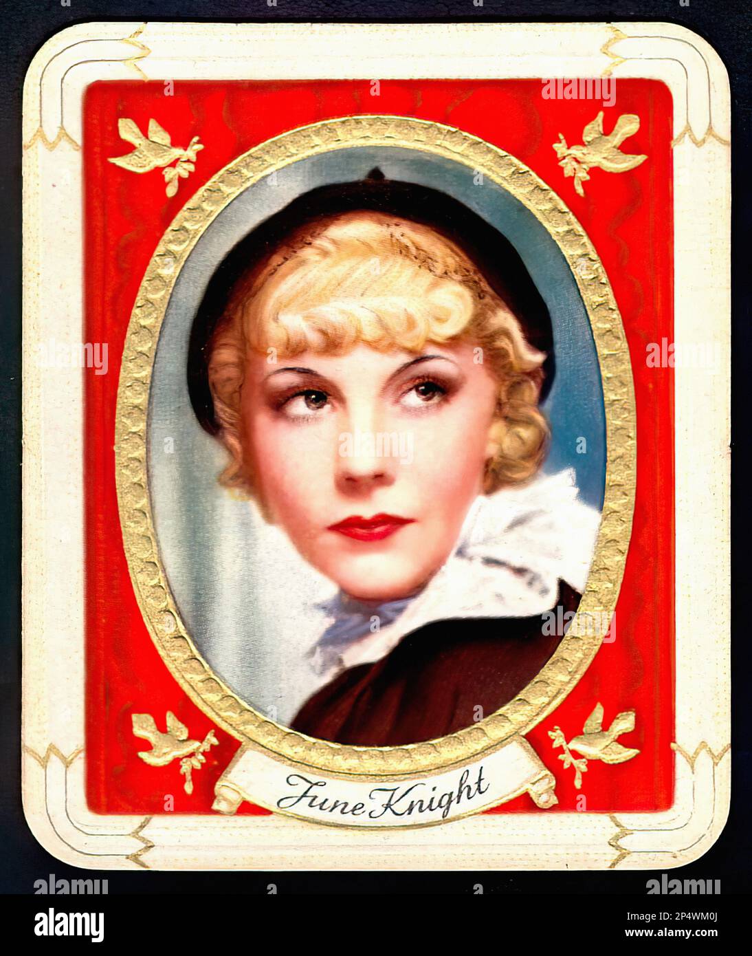 Portrait of June Knight - Vintage German Cigarette Card Stock Photo - Alamy