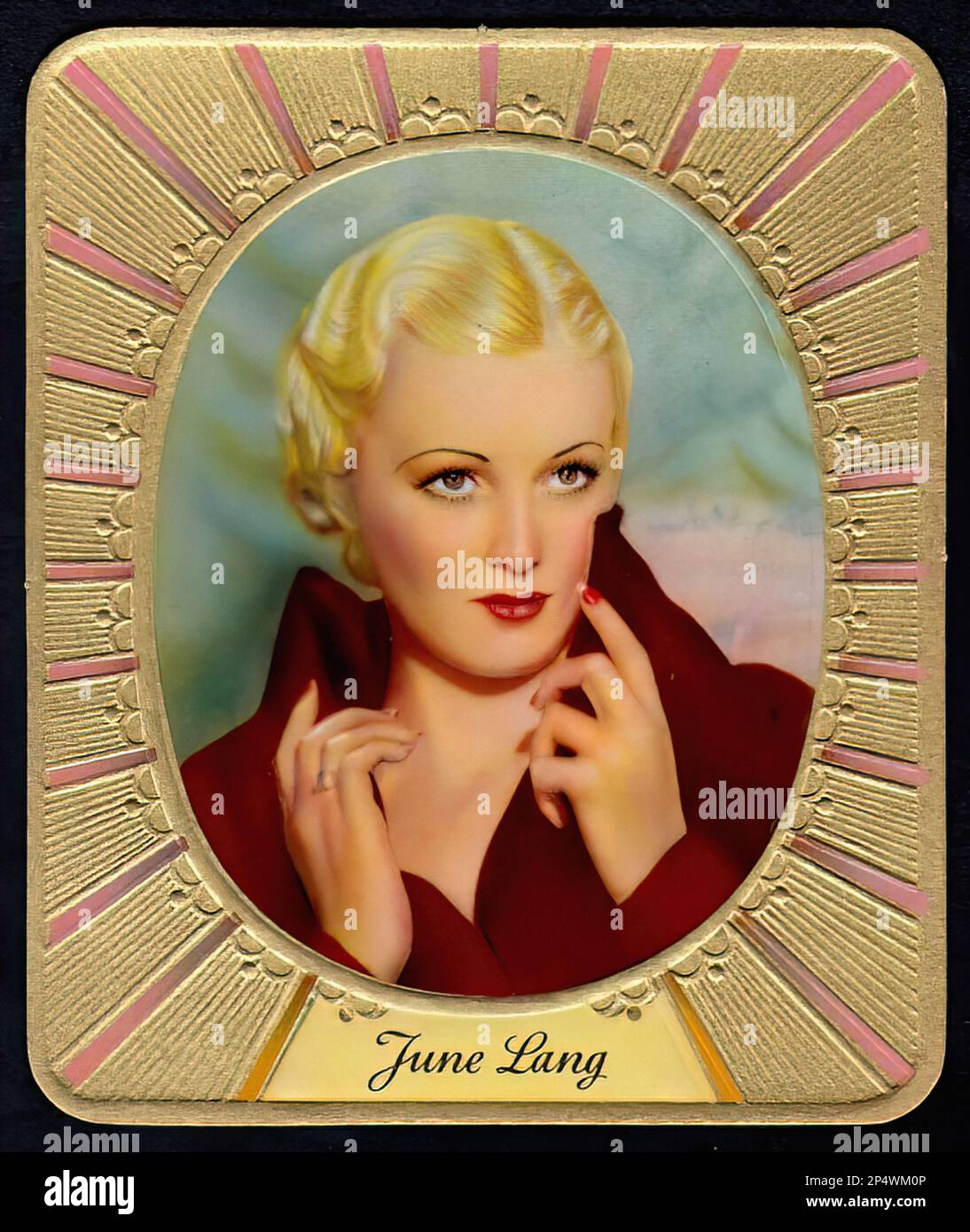 Portrait of June Lang - Vintage German Cigarette Card 01 Stock Photo ...