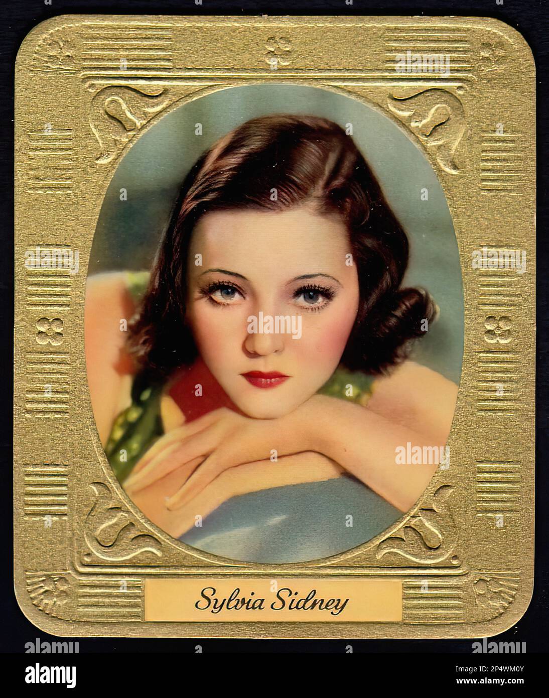 Portrait of Sylvia Sidney - Vintage German Cigarette Card 01 Stock ...