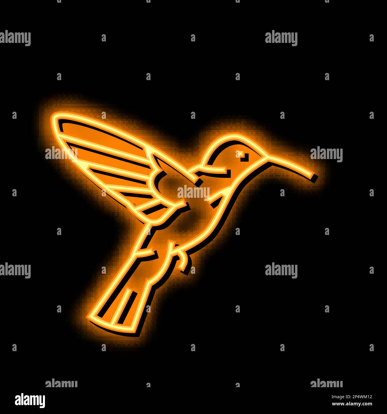 colibri bird neon glow icon illustration Stock Vector Image & Art - Alamy