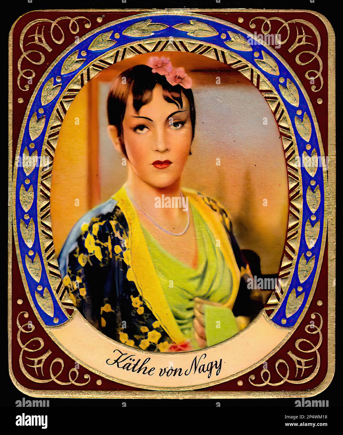 Portrait of Kathe von Nagy - Vintage German Cigarette Card Stock Photo ...