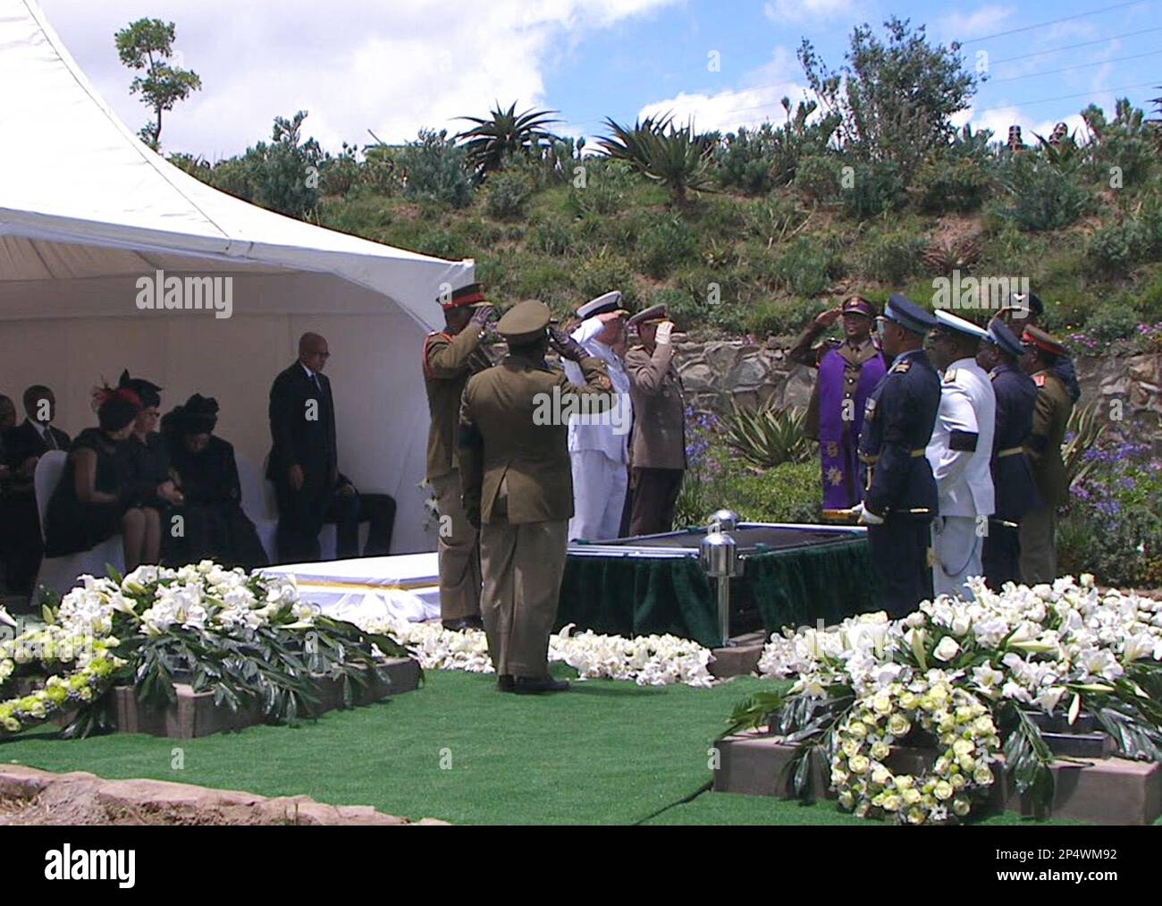 In this video frame frame, Mandela family members watch as former South ...