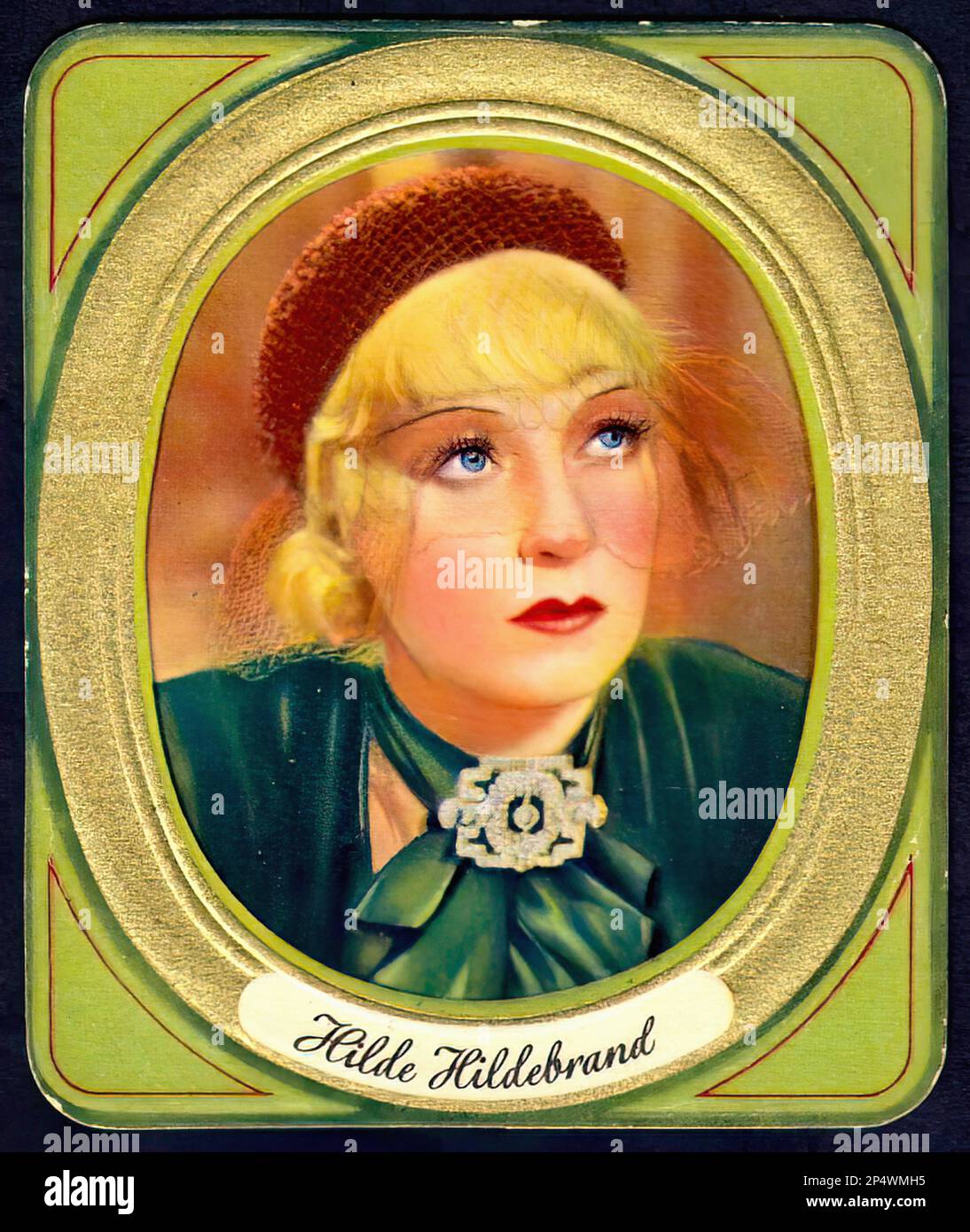 Portrait of Hilde Hildebrand - Vintage German Cigarette Card 02 Stock ...