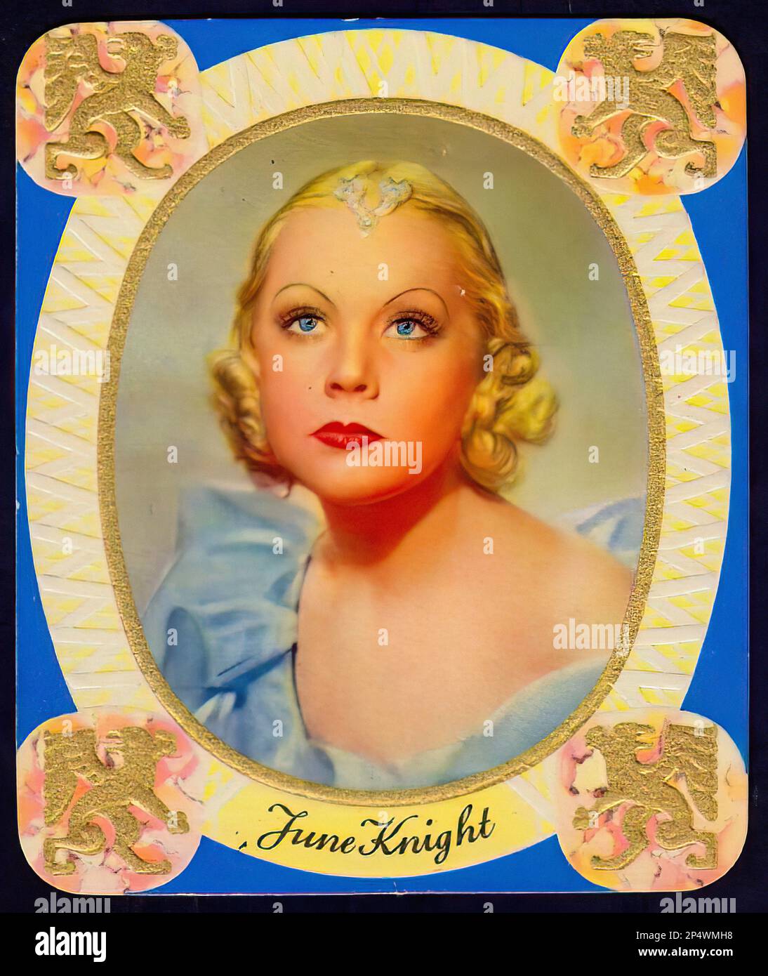 Portrait of June Knight - Vintage German Cigarette Card Stock Photo - Alamy