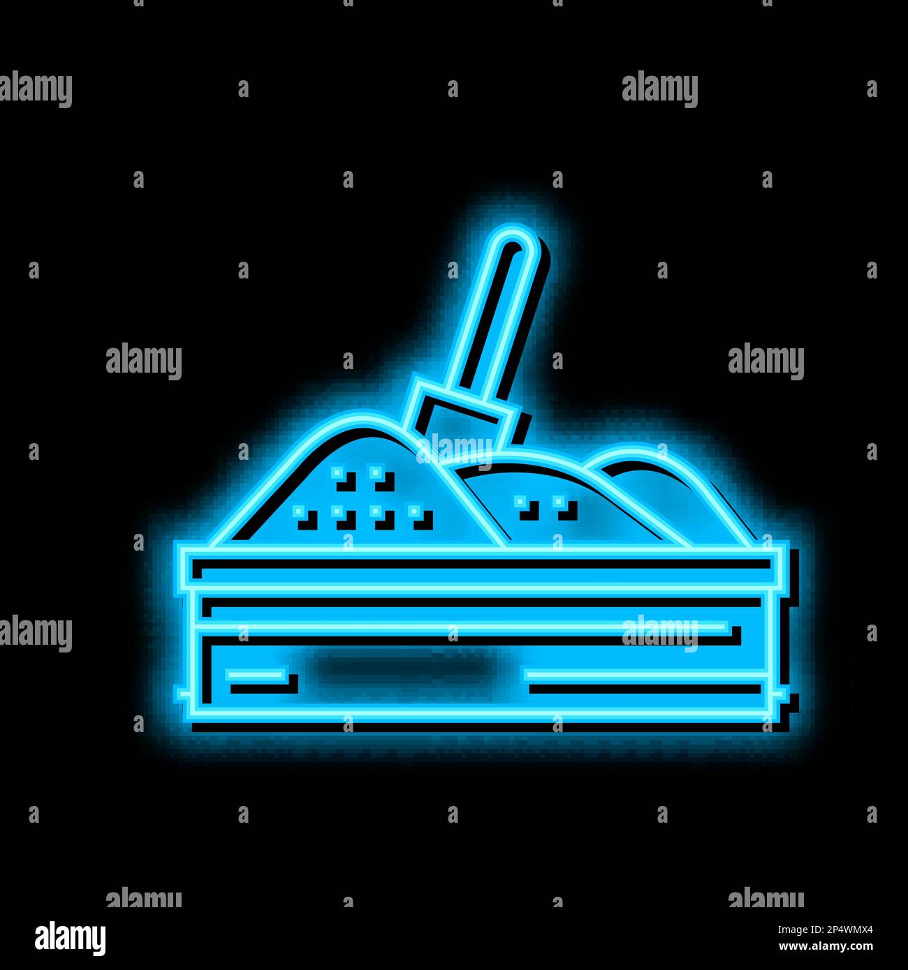 sandbox kindergarten neon glow icon illustration Stock Vector Image ...