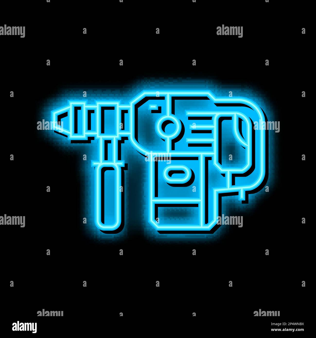 rotary hammer tool neon glow icon illustration Stock Vector Image & Art ...