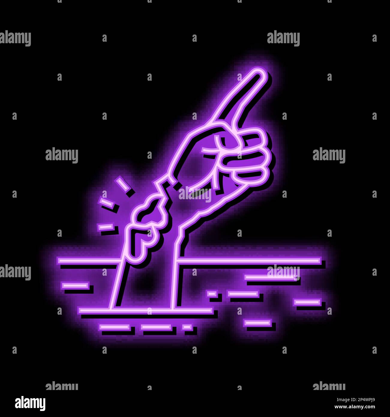 hand dead zombie neon glow icon illustration Stock Vector Image & Art ...