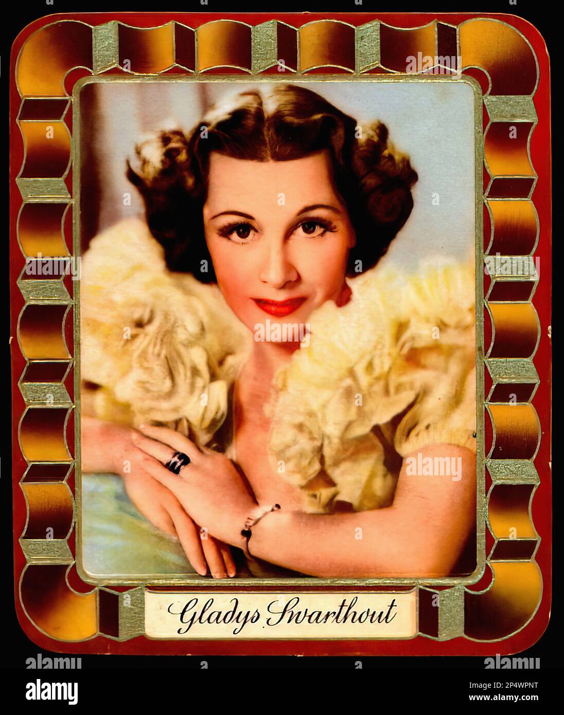 Portrait of Gladys Swarthout - Vintage German Cigarette Card 03 Stock ...