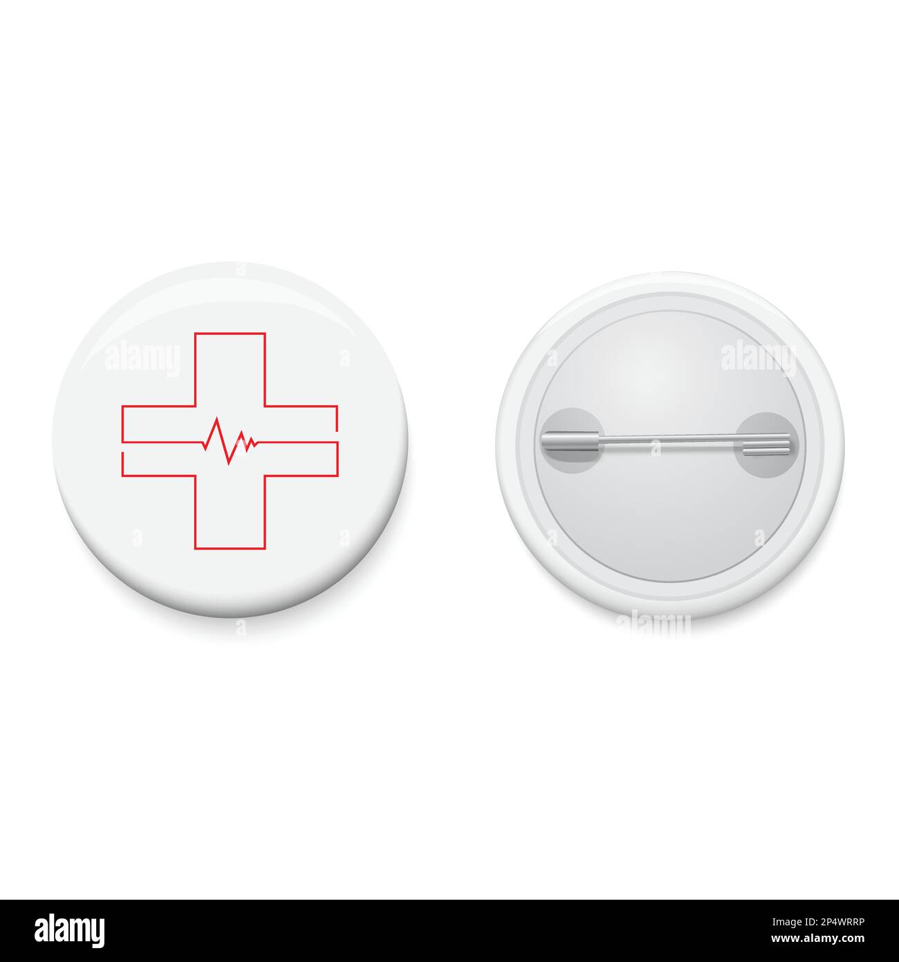 Pin button badge for healthcare concept front and back view ...