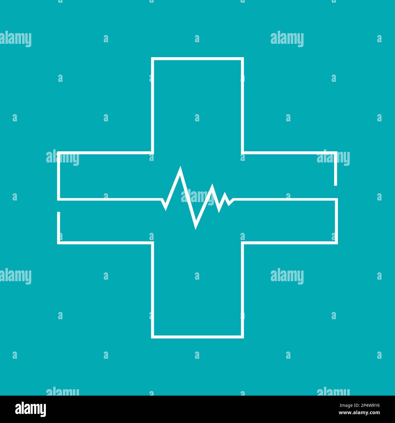 White single line cross logo. Medical healthcare sign or symbol ...