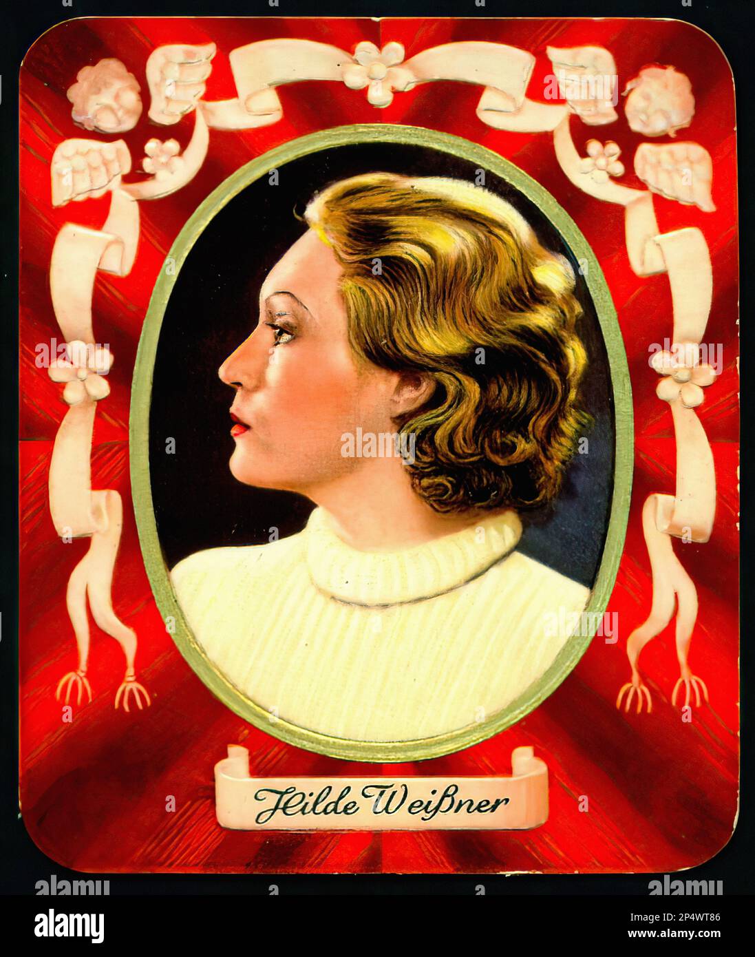 Portrait of Hilde Weissner - Vintage German Cigarette Card 03 Stock ...