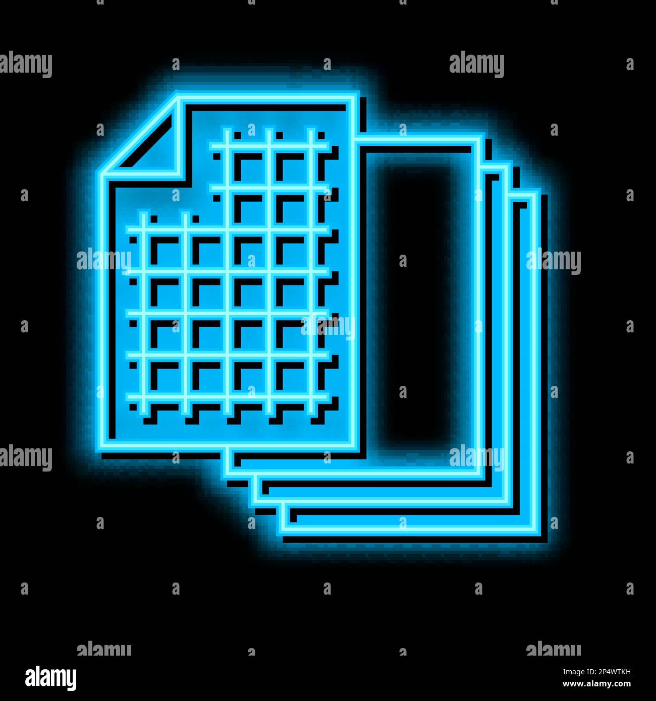 chart paper list neon glow icon illustration Stock Vector Image & Art ...