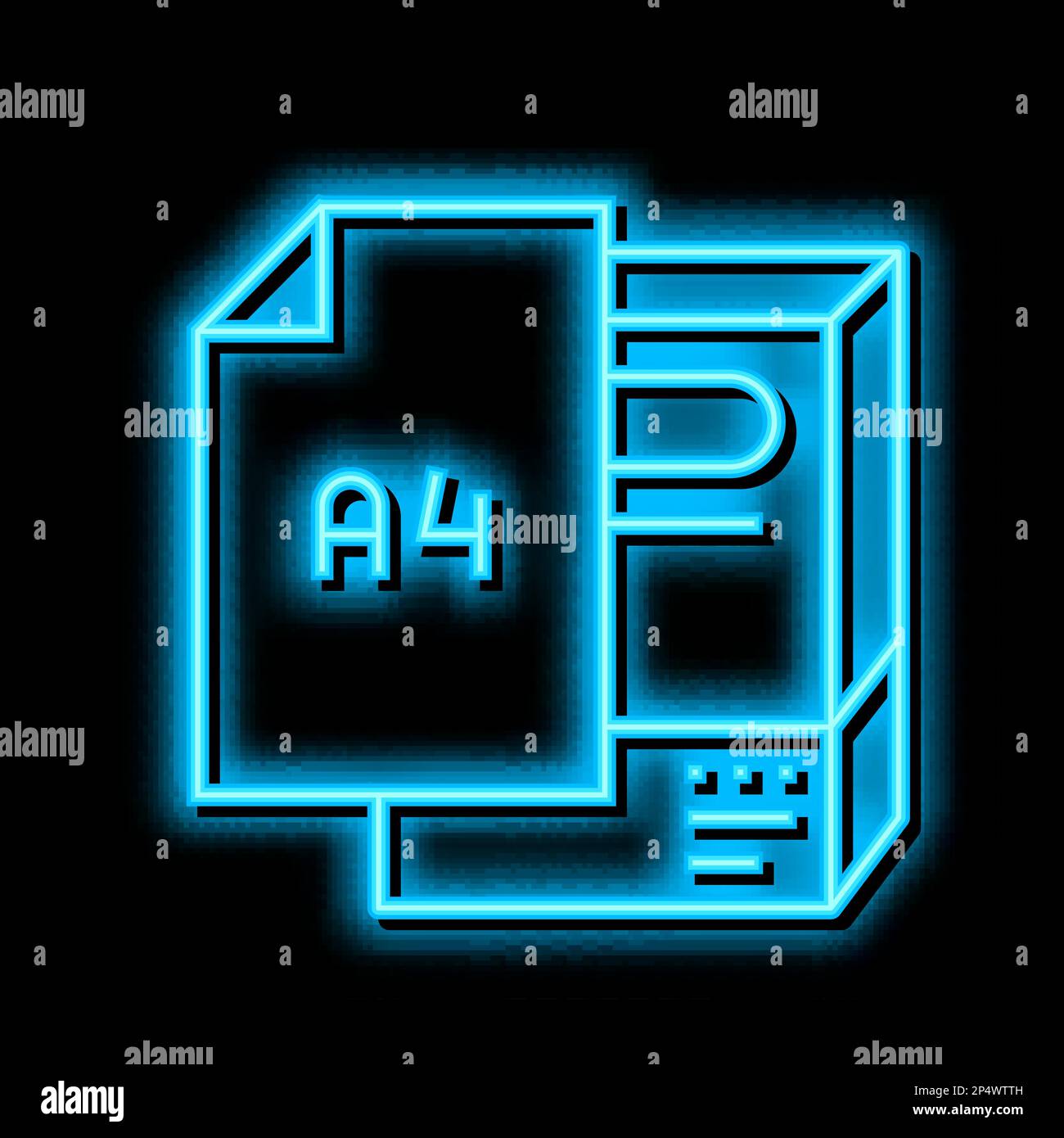 a4 paper format neon glow icon illustration Stock Vector Image & Art ...