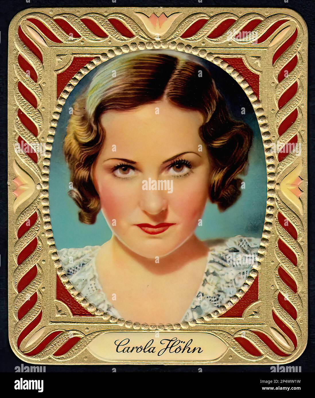Portrait of Carola Höhn - Vintage German Cigarette Card 01 Stock Photo ...