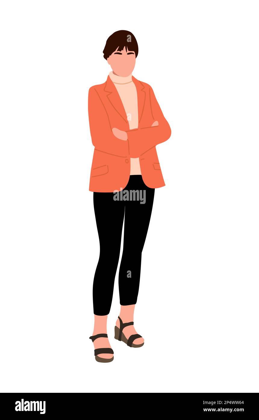Smart woman office full length Stock Vector Images - Alamy