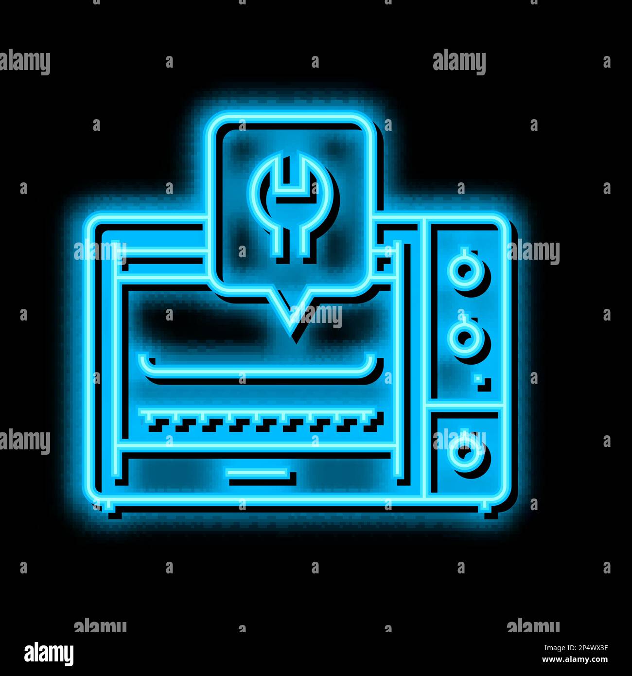oven kitchen repair neon glow icon illustration Stock Vector Image ...