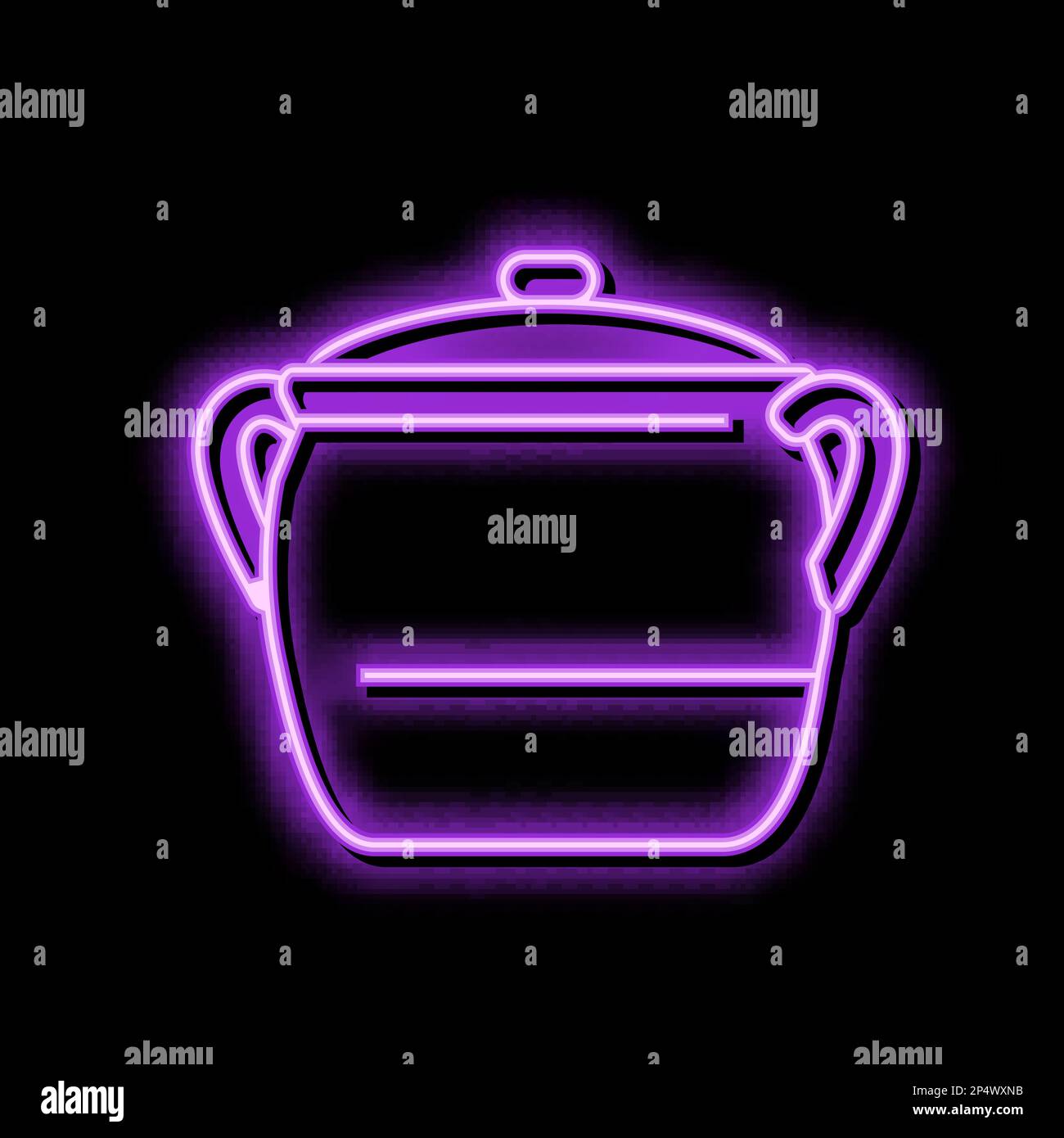 traditional pot cooking neon glow icon illustration Stock Vector Image ...