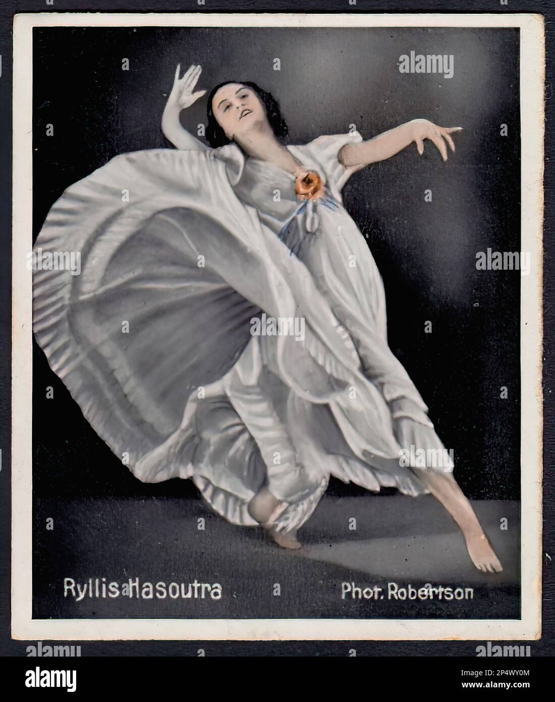 Portrait of Ryllis Hasoutra - Vintage German Cigarette Card Stock Photo ...