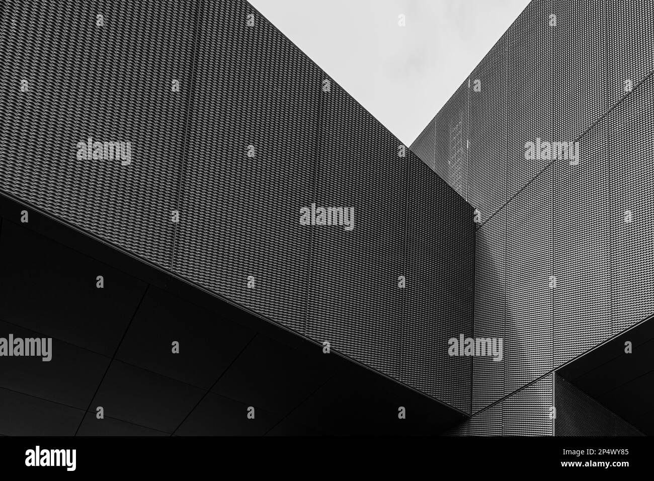 Black and white tone, Exterior architectural detail of aluminium ...