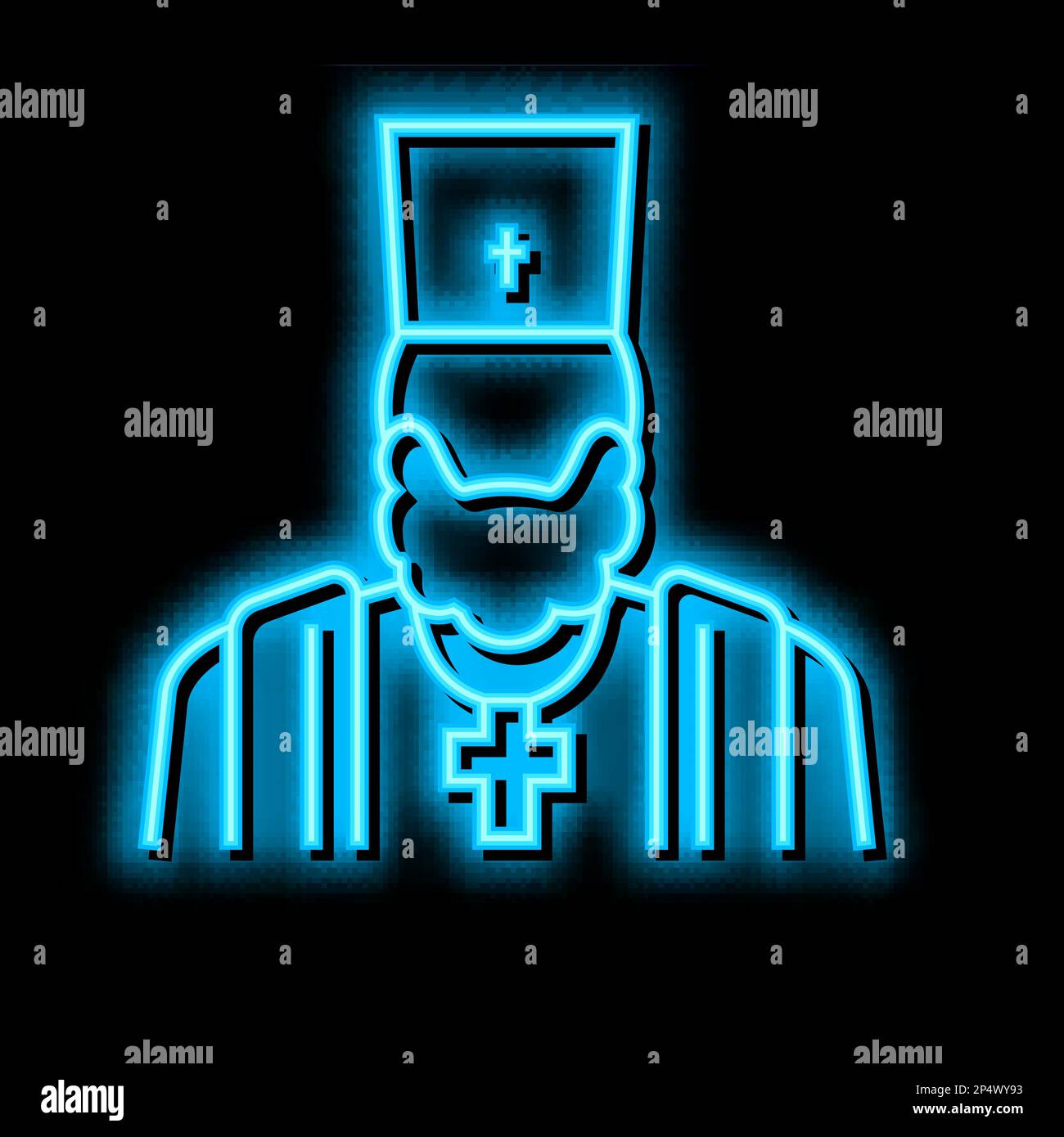 priest christianity neon glow icon illustration Stock Vector Image ...