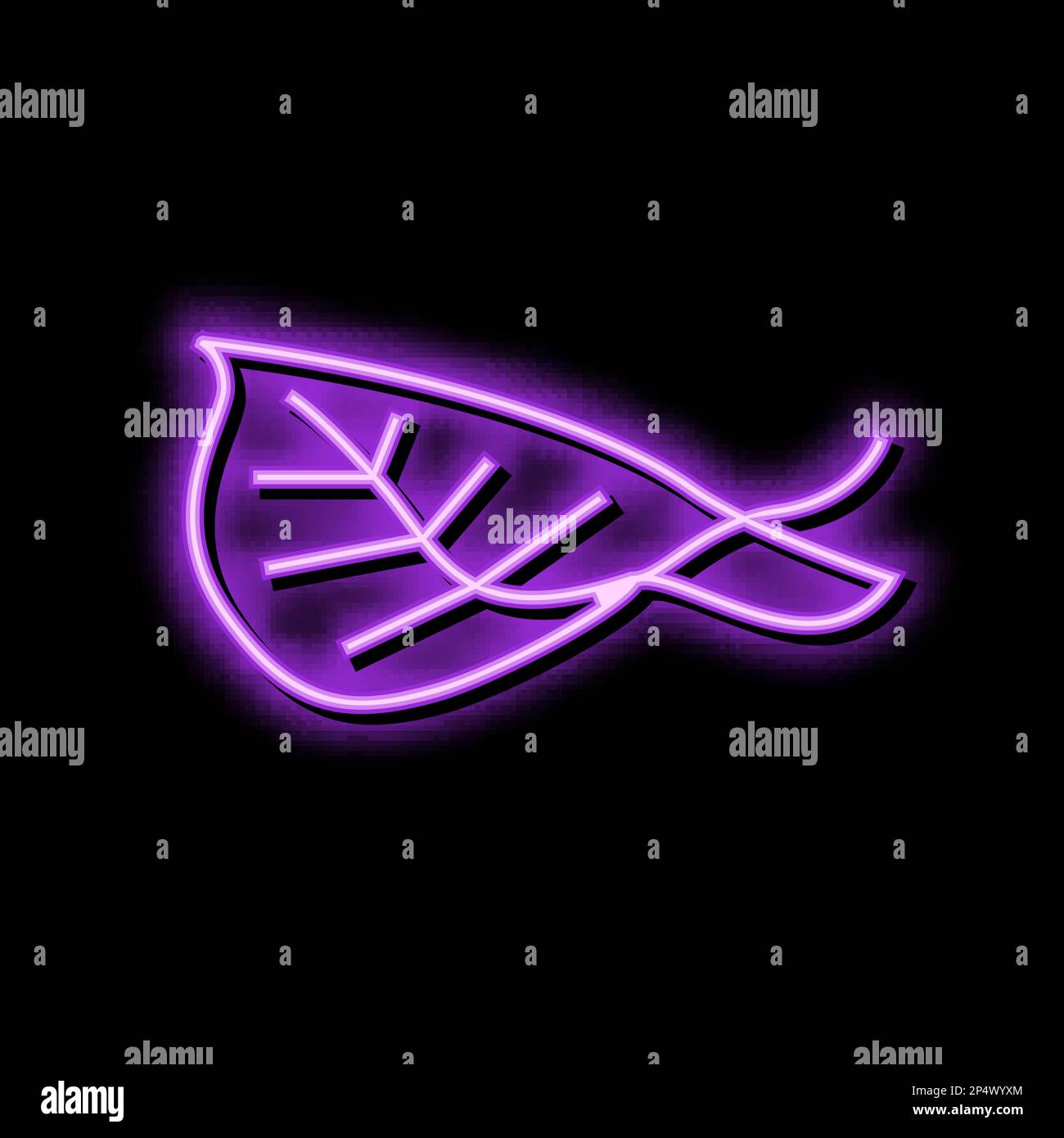 leaf birch autumn neon glow icon illustration Stock Vector Image & Art ...