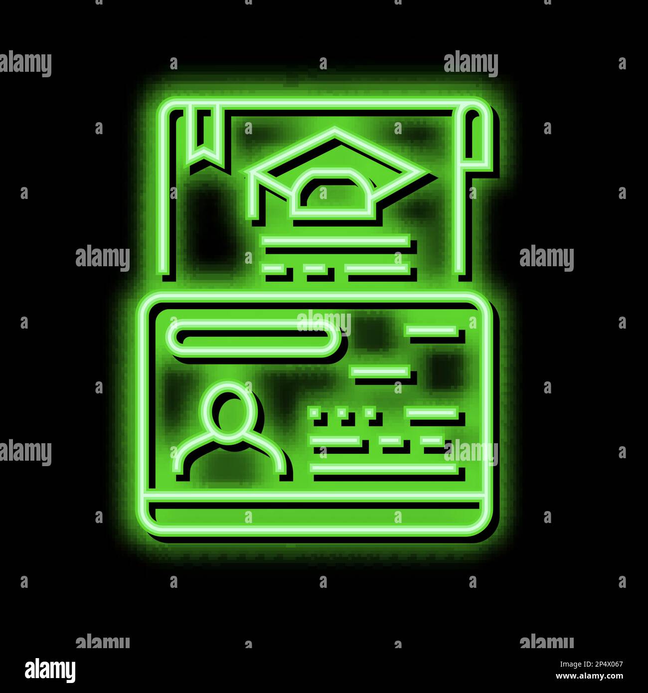 educational visa neon glow icon illustration Stock Vector Image & Art ...