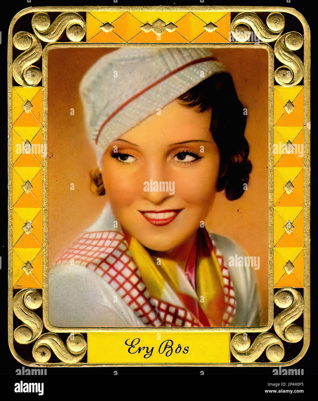 Portrait of Ery Bos - Vintage German Cigarette Card 02 Stock Photo - Alamy