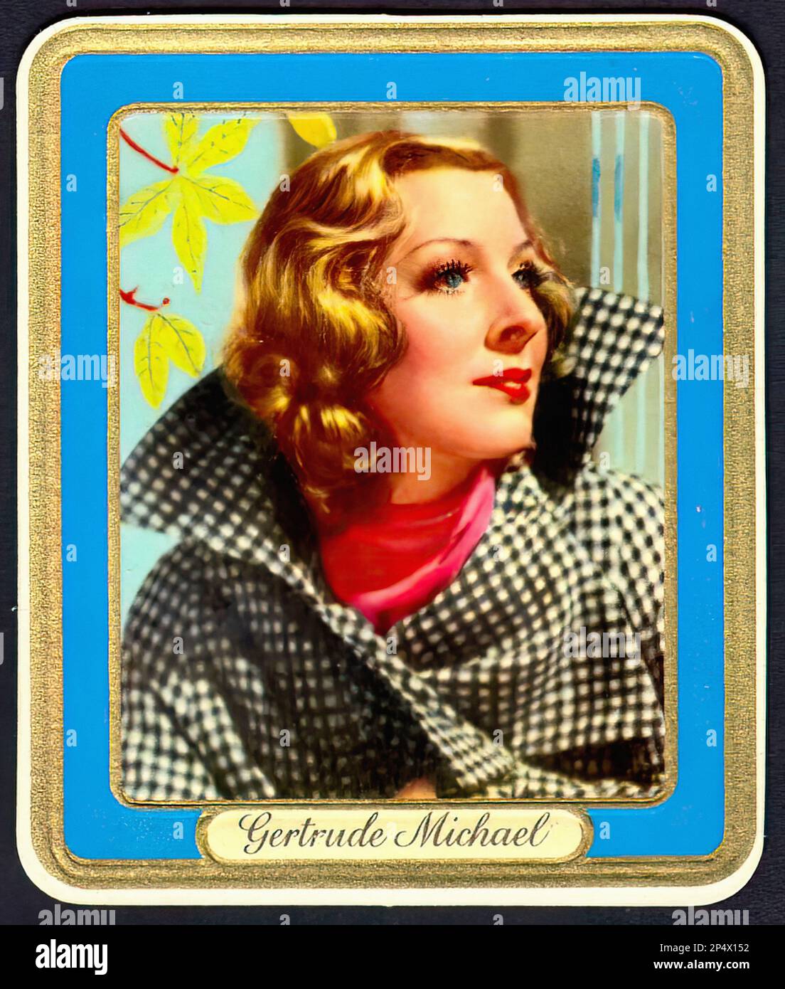 Portrait of Gertrude Michael - Vintage German Cigarette Card 01 Stock Photo - Alamy