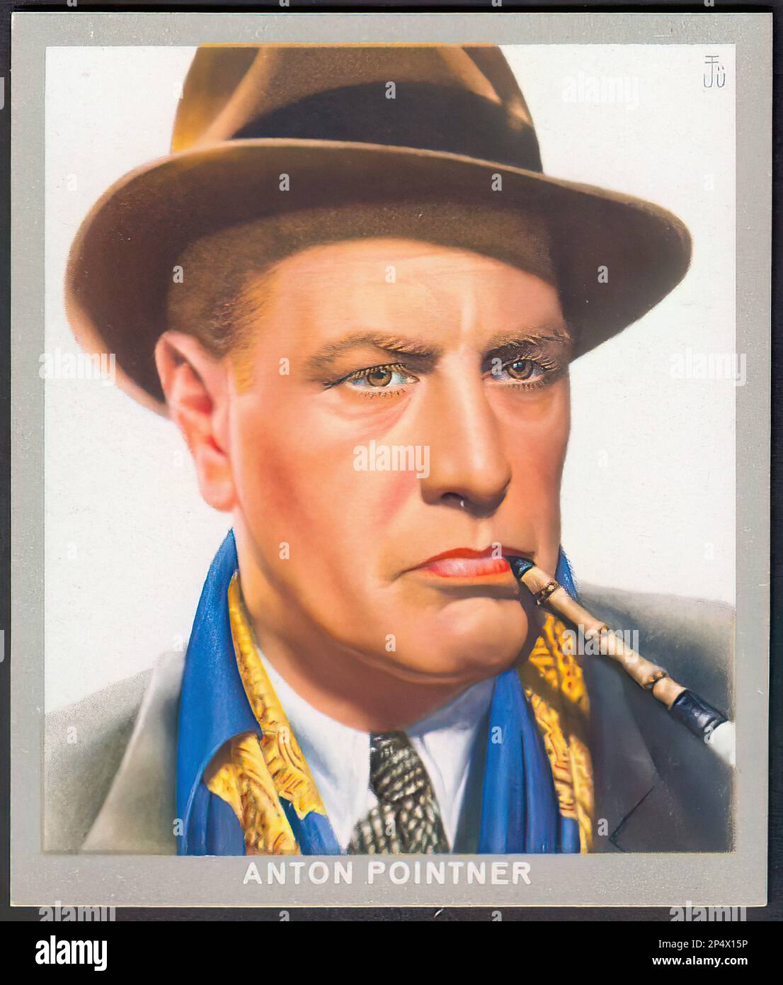 Portrait of Anton Pointner - Vintage German Cigarette Card Stock Photo ...
